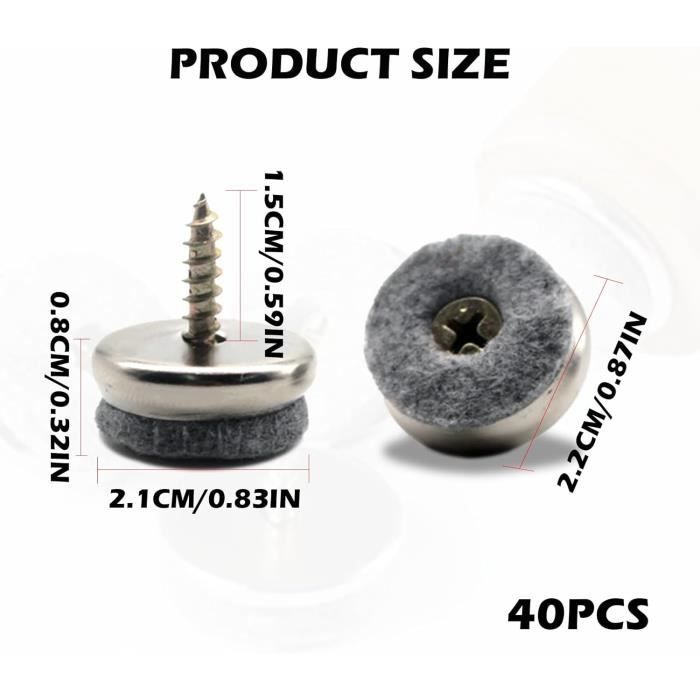 40 Pack Patin De Chaise,22Mm Diameter Patin Chaise,Professionnels ...