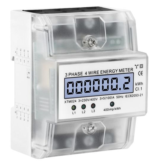 Compteur d'Energie Electrique Courant Triphasé 4 Fils, 230/400V 5-100 A ...