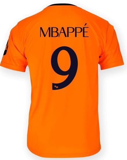 Maillot de football - REAL MADRID - Kylian Mbappé - Orange - Manches ...