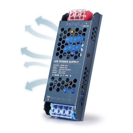 Transformateur 220V 24V, 100W 4,2A Alimentation 24V DC, LED Transfo ...