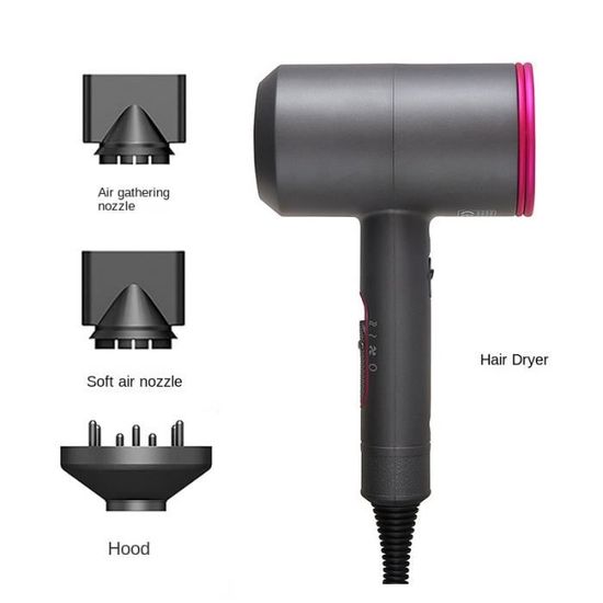 Prune-sèche cheveux Ion négatif, diffuseur de ceinture à vent fort ...