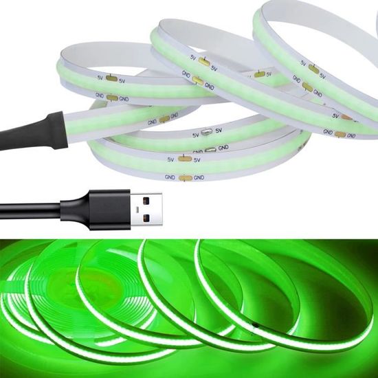 2,5M Usb Vert Cob Led Bande Lumineuse [Bande Et Port 5V Seulement ...