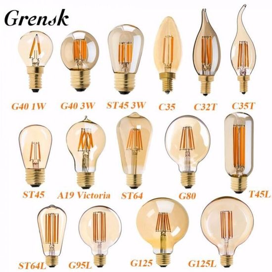 Version C35 4W E12 E14 - Oui - Or - E27 Lampe À Led Dimmable Filament Ampoule E14 220v Or 1w 3w ...