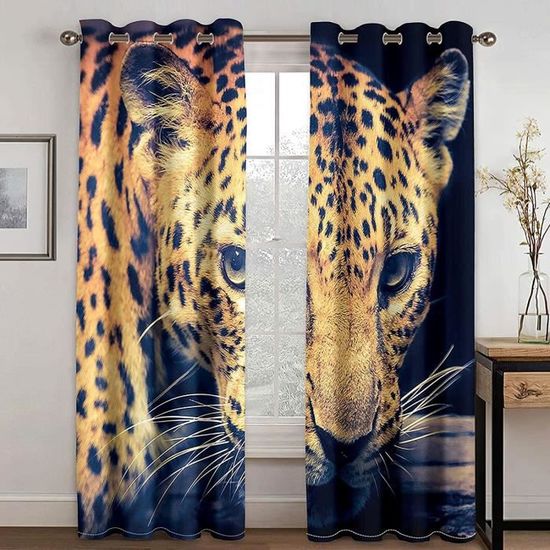 Rideau Occultant Salon Lot De 2 Rideaux À Oeillets Chambre 3D Doré Cool ...