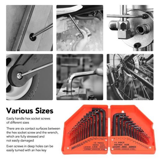 Clé Hexagonale Combinée 30 Pièces Jeu De Clés Hexagonales 45 Acier ...