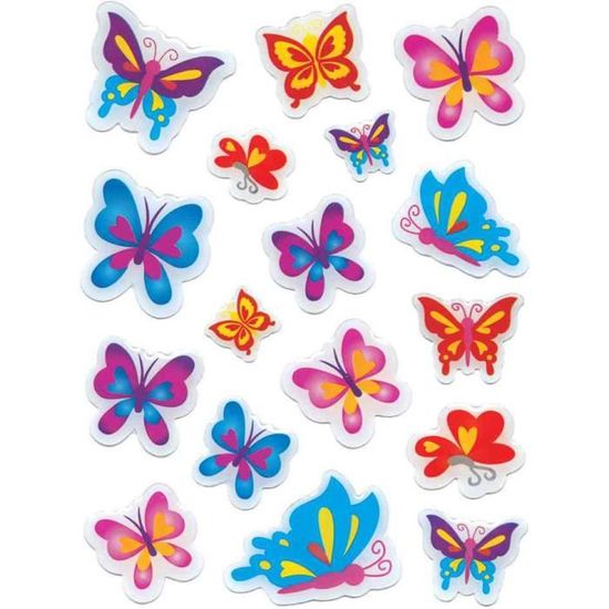 Autocollants MAGIC "papillons", 17 sticks sur feui - Cdiscount Beaux ...