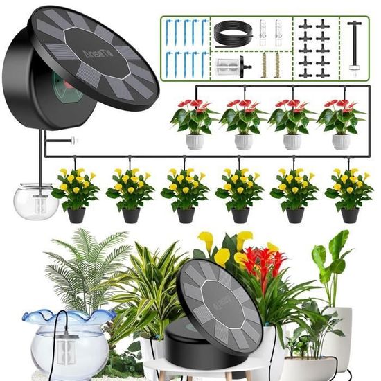 Kit Irrigation Automatique Solaire Pour Intérieur Et Exterieur Balcon Jardin Serre Plante ...