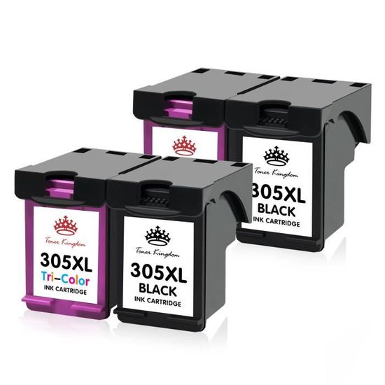 TONER KINGDOM 4 Cartouche d'encre 305 XL Compatible avec HP 305 305XL ...