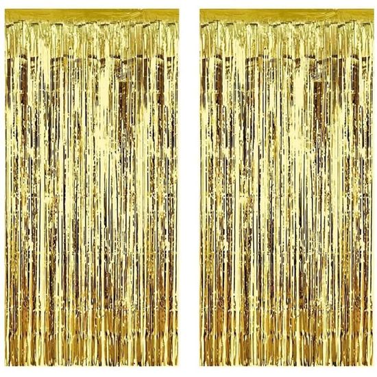 WOVTE 2 PCS Rideaux à Franges en clinquant métallique, Rideau de toile ...