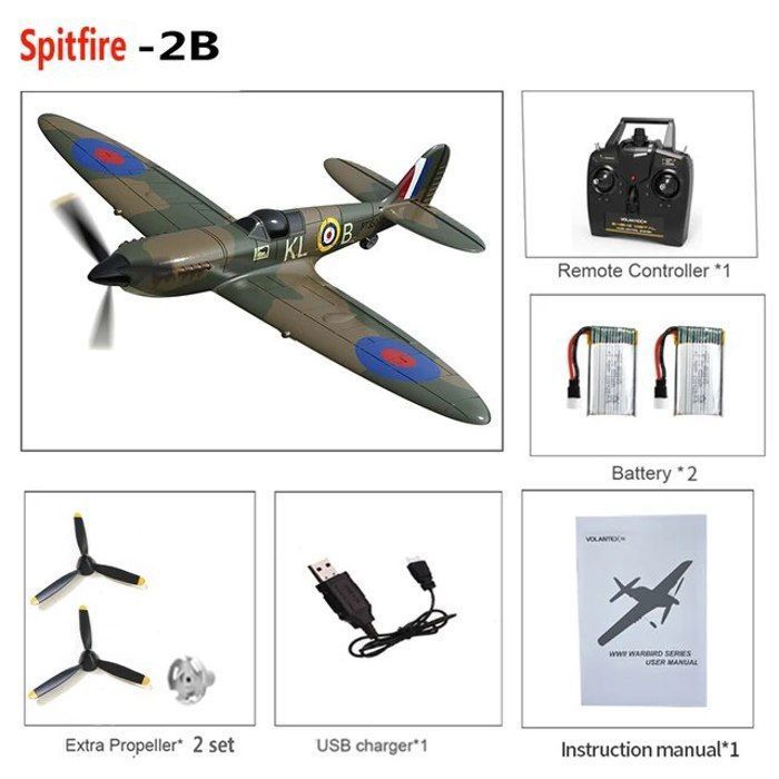 (Spitfire(2B))Volantex Spitfire RC avion 2.4G 4CH avion télécommandé ...