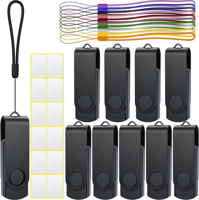 Cle USB 1 Go Lot de 10 USB 2.0 Clé USB Flash Drive Rotative Clef USB ...