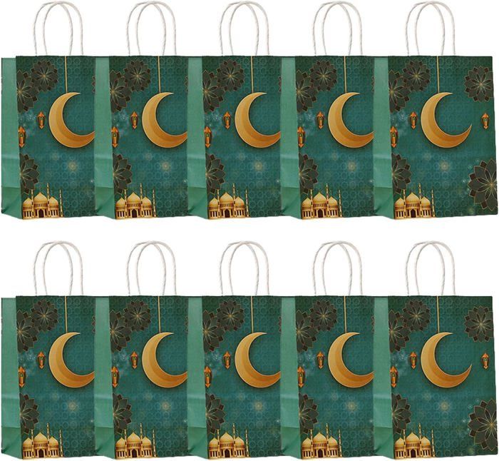 Lot de 10 sacs cadeaux Ramadan Aïd Mubarak - En papier cadeau ...