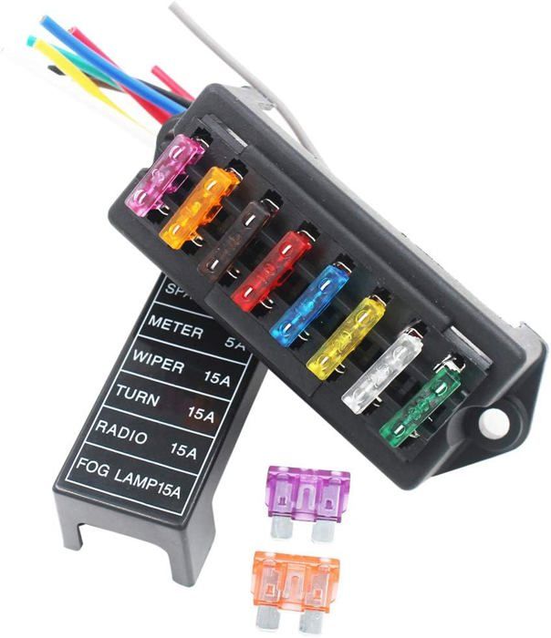 Gebildet 32V 40A 8 Voies Standard Boîte à Fusibles avec Fil, 6,3 mm ...