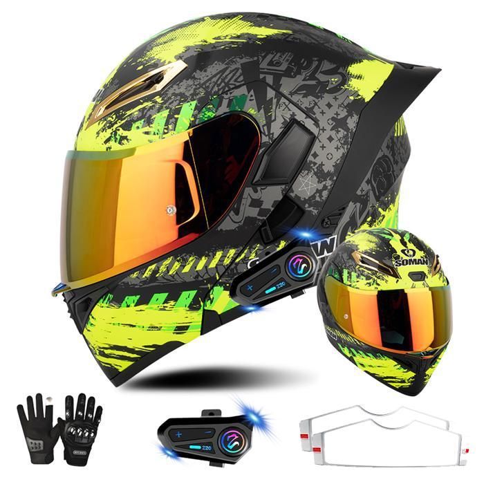 Bluetooth Modulable Casque Moto Homologué ECE, Flip Up Casque Adulte ...