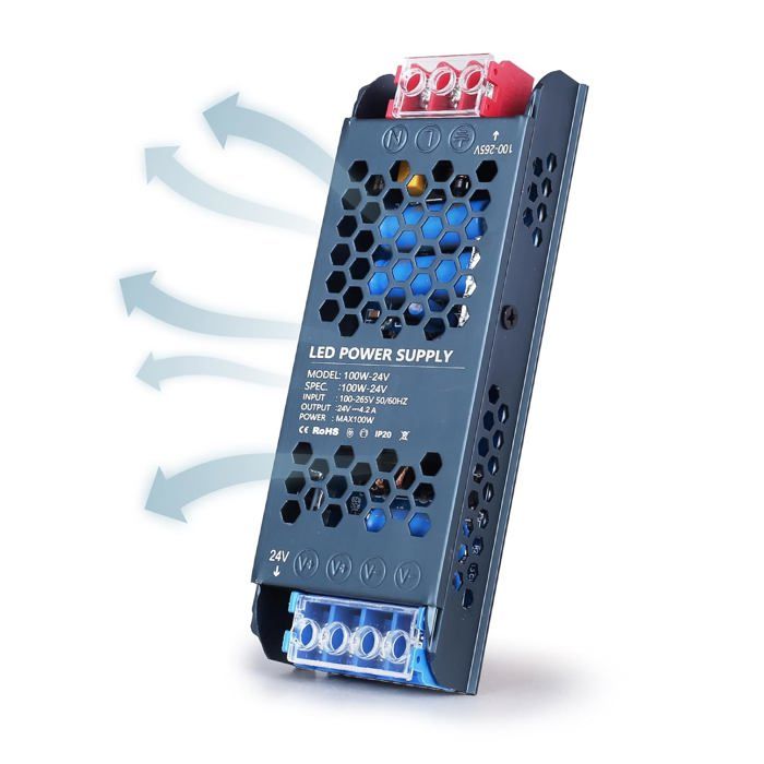 Transformateur 220V 24V, 100W 4,2A Alimentation 24V DC, LED Transfo ...