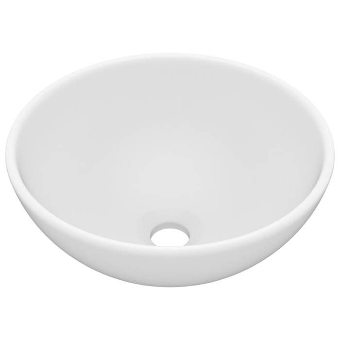 @FRENCH Lavabo rond de salle de bain Blanc mat 32,5 x 14cm Céramique ...
