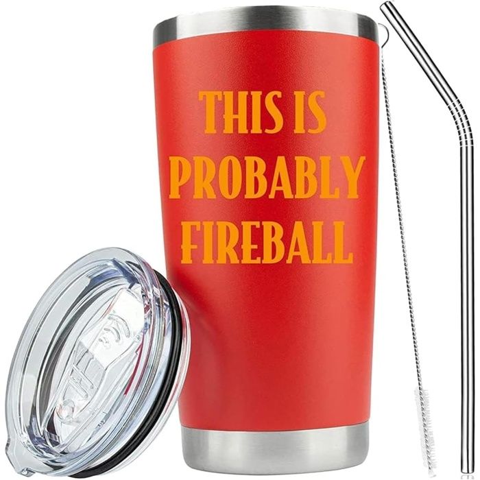 Tasse Voyage Whisky Fireball, Mug Cafe 20 Oz avec Couvercle Brosse et ...