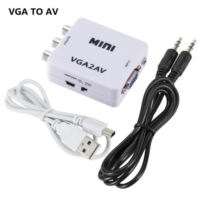 VGA AV - Mini convertisseur vidéo RCA à VGA, convertisseur AV2VGA ...