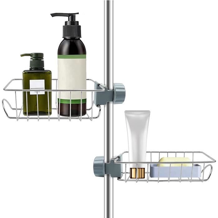 Lot de 2 supports de douche sans perçage, support de douche inox pour ...