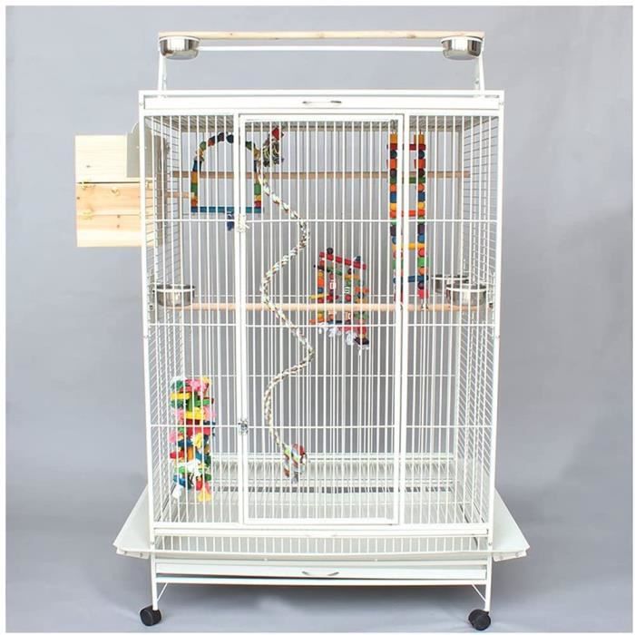 CAGE OISEAU Grande Cage perroquette avec Cage d'oiseau Debout Cage ...