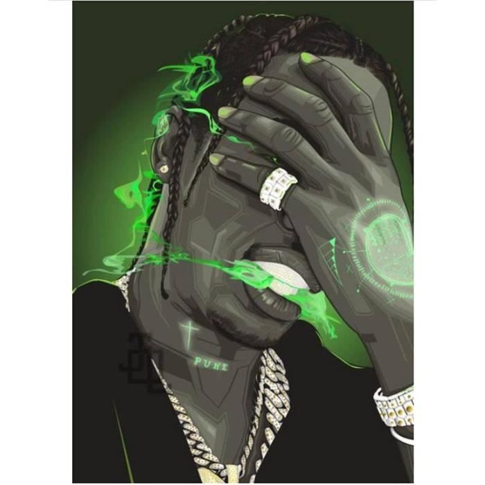 JIUBING Canvas Poster Rapper Travis Scott Poster Alternative Abstract ...