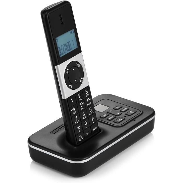 Téléphone sans fil D1002B - Combiné d'appel mains libres extensible ...