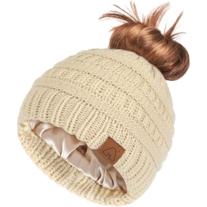 Bonnet Doublé De Satin Pour Femme - Bonnet D'Hiver À Revers Pour ...