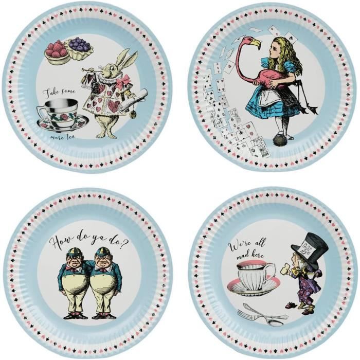 24 Assiettes Jetables Alice Au Pays Des Merveilles - Vaisselle Jetable ...