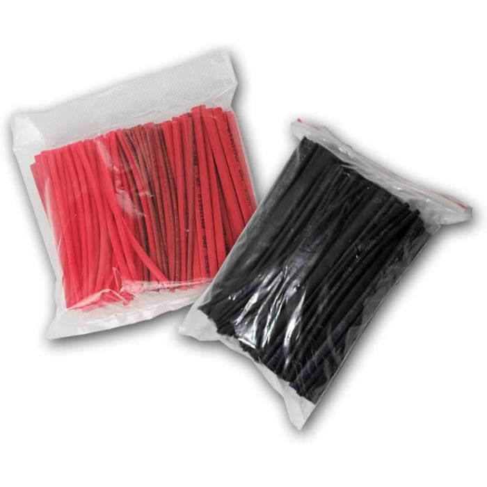 Assortiment De Gaines Thermorétractables 200 Pièces Noir-Rouge[u333] - Cdiscount Bricolage