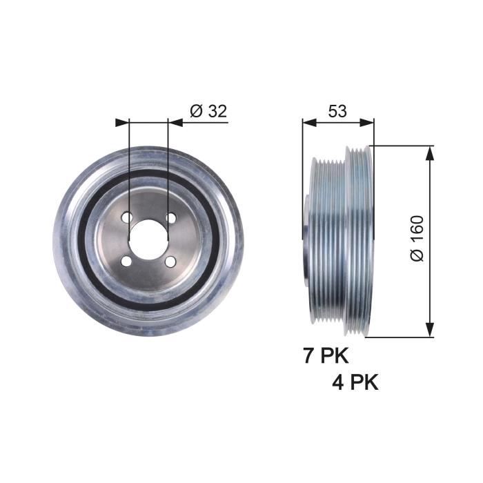 GATES Poulie Damper Tvd1079 - Cdiscount Auto