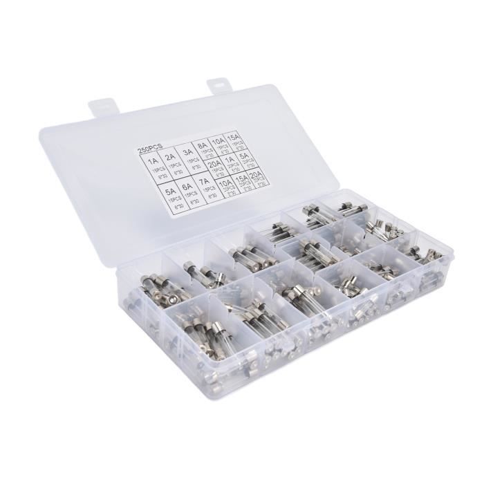 Fafeicy Kit d'assortiment de fusibles en verre Kit d'assortiment de tubes de soufflage rapide ...