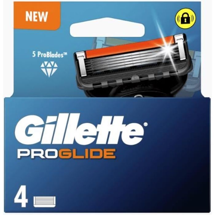 Lames de Rasoir - GILLETTE - Proglide - 4 Lames - Revêtement Anti ...