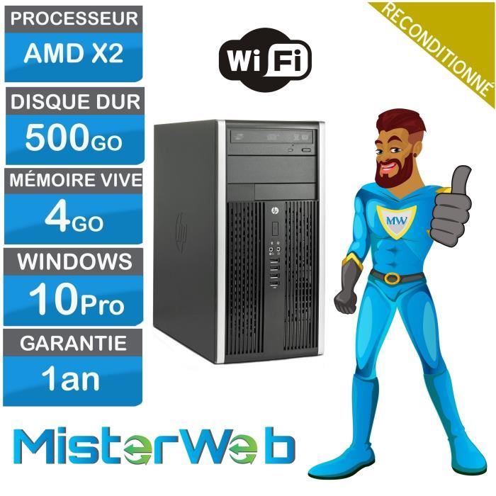 PC bureau en tour - polyvalent en tour- HP 6005 MT tour- 500 Go - 4Go ...