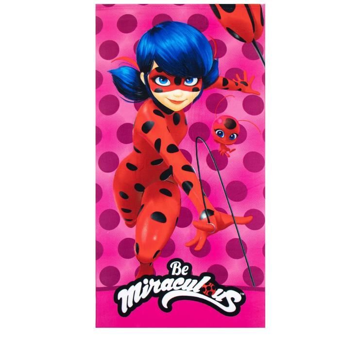Serviette de plage MIRACULOUS LADYBUG rose 2021 - Cdiscount Maison