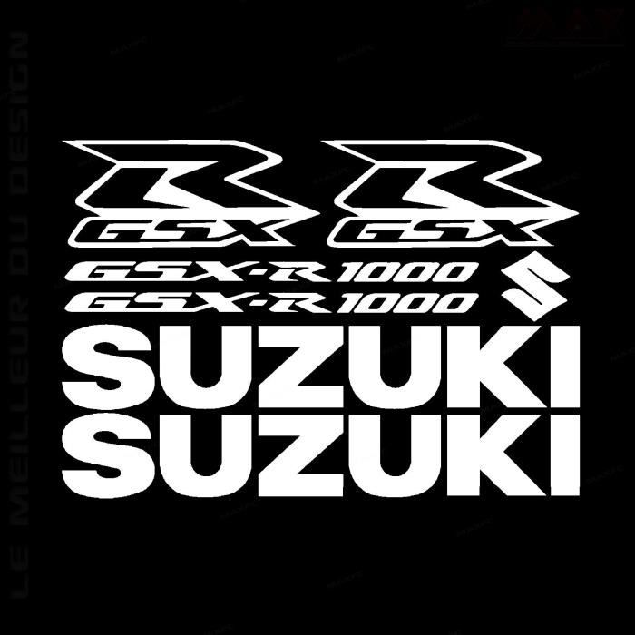 7 stickers SUZUKI – BLANC – sticker GSX-R GSX R 600 750 1000 - SUZ401 ...