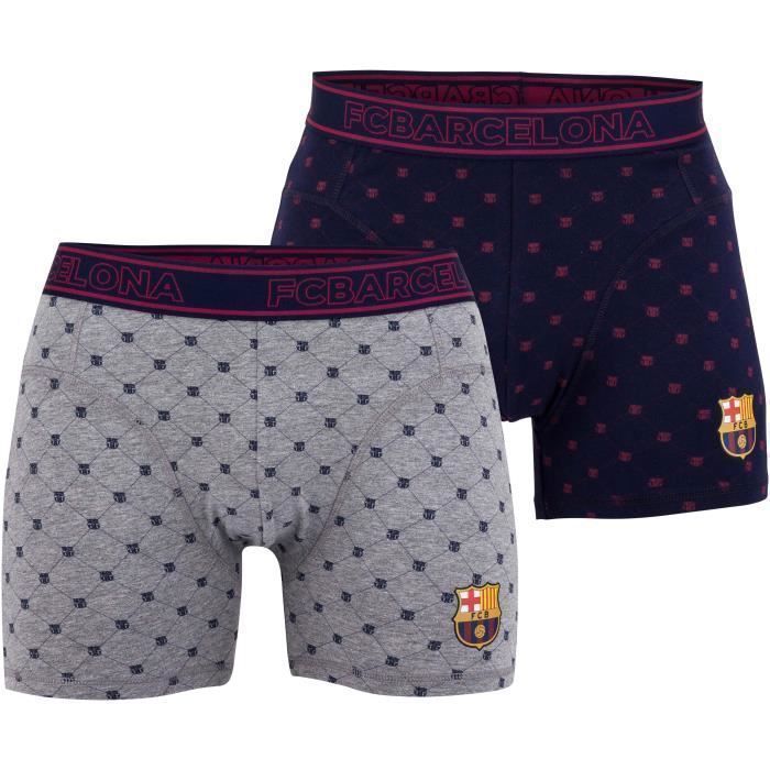 Boxers - FC Barcelone - Lot de 2 - Coton - Enfant - Garçon - Cdiscount ...