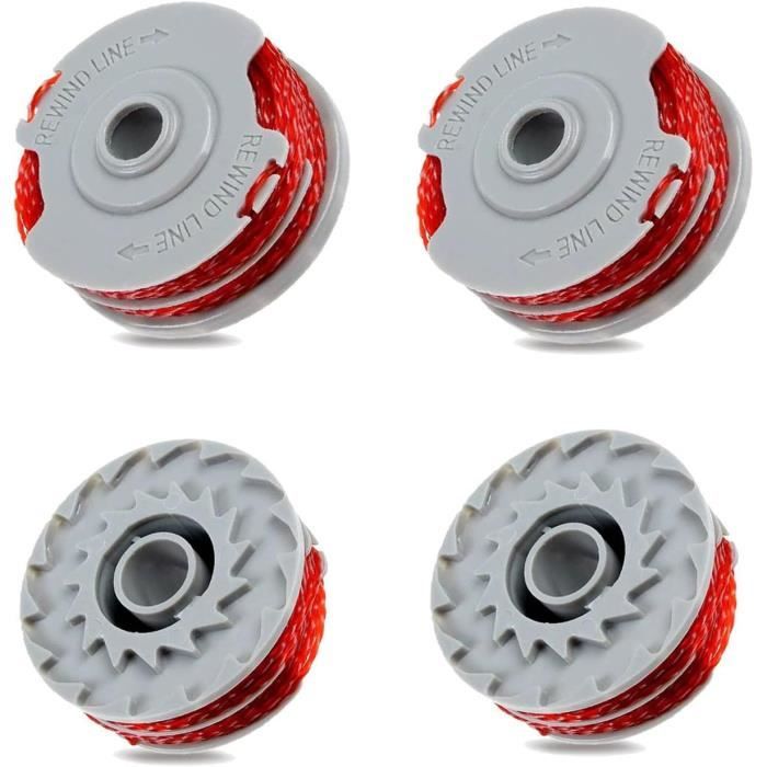 4 bobines de Fil pour Coupe-Bordure Flymo FLY021 513937190, Double Bobine en Nylon Standard avec ...