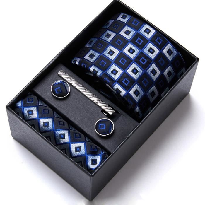 Coffret cravate homme + pince à cravate - noeud papillon + boutons de ...