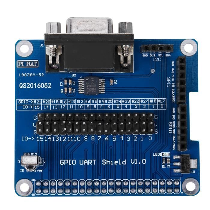 GPIO UART Module de carte d'extension Raspberry Pi 3B / 2B / B + 40 broches / 2SPI / 1I2C ...