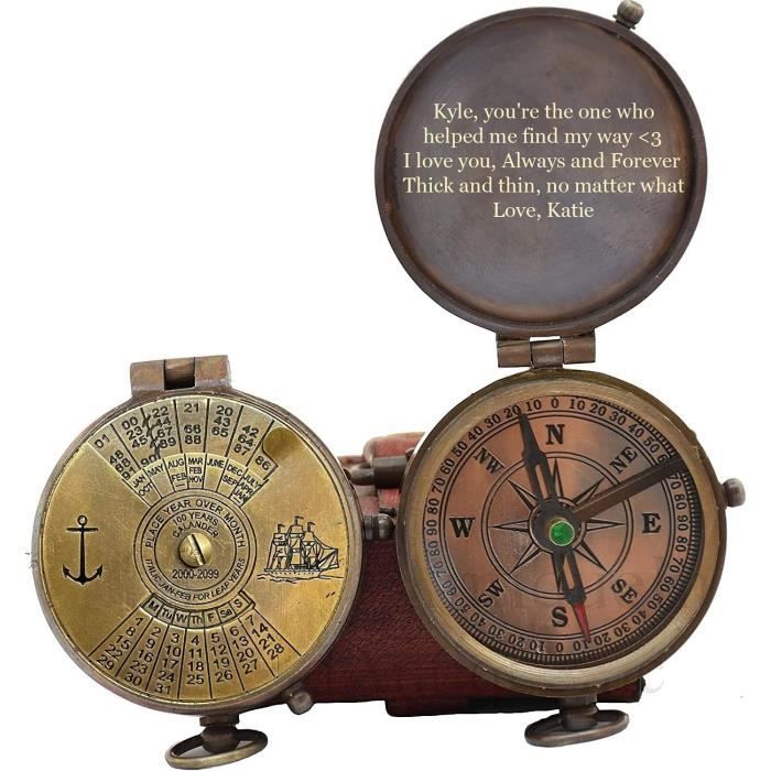 Engraved Boussole en laiton - Cadeau nautique pour mon fils - Cadeau ...