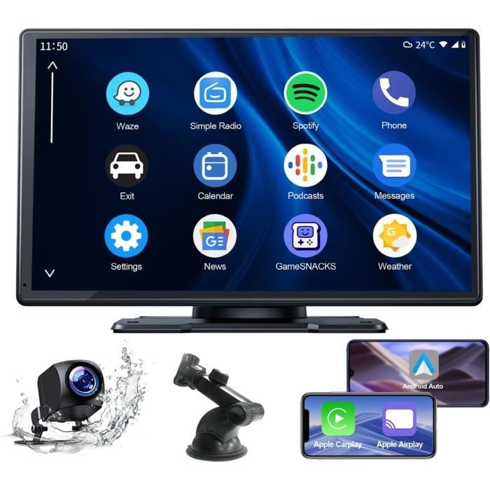 Ecran Apple Carplay Voiture Android Auto Sans Fil Ave Caméra De Recul ...