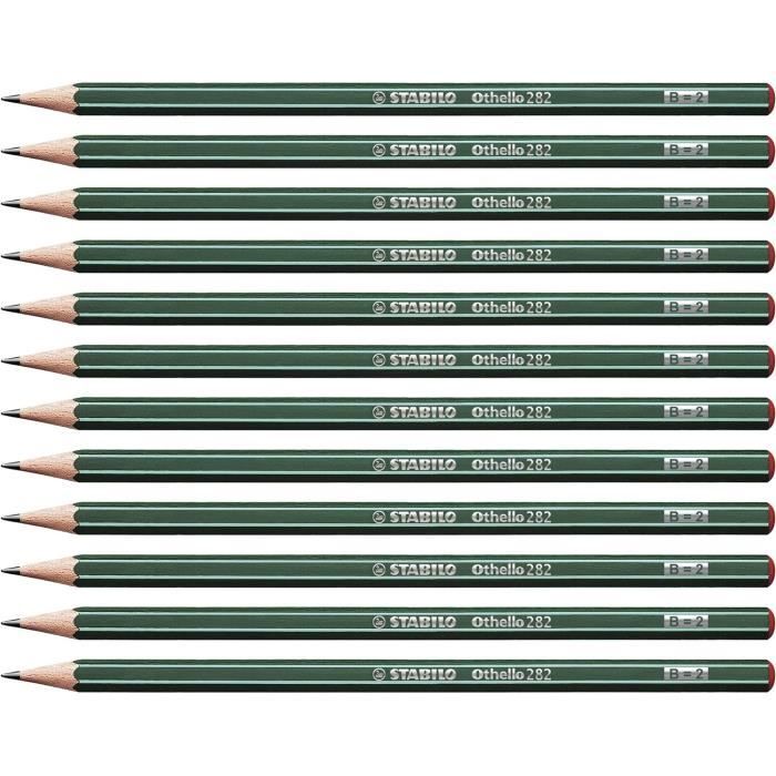 Lot De 12 Crayons Papier Graphite Othello Héxagonal B[m195] - Cdiscount ...