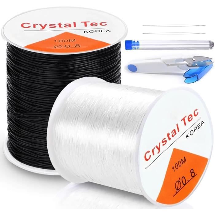 Lot De 2 Bobines De Fil Élastique Pour Bracelets, 100 M-Bobine De 0,8 ...