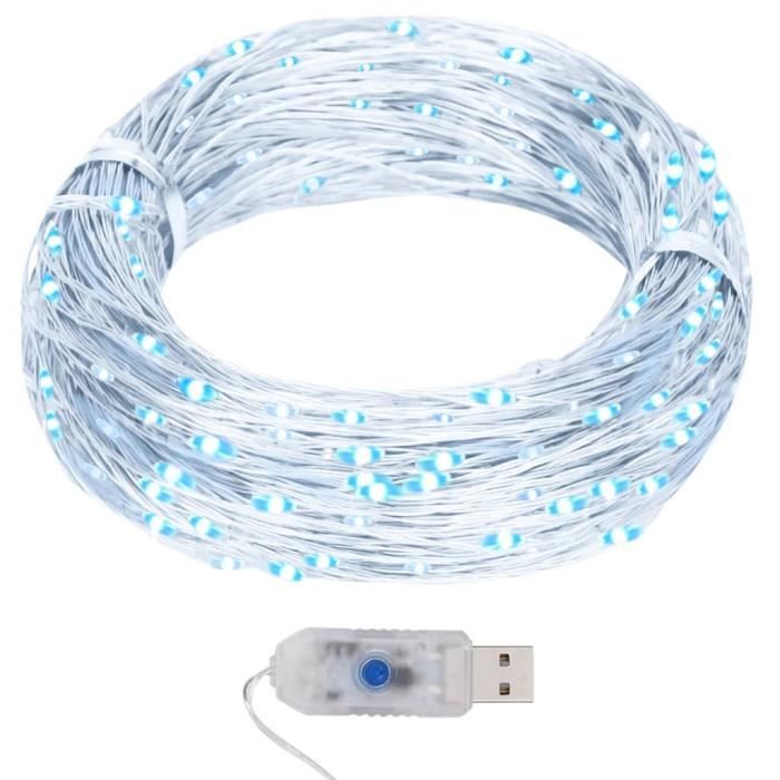 Elegant Guirlande lumineuse micro LED 40m 400LED blanc froid 8fonctions ...