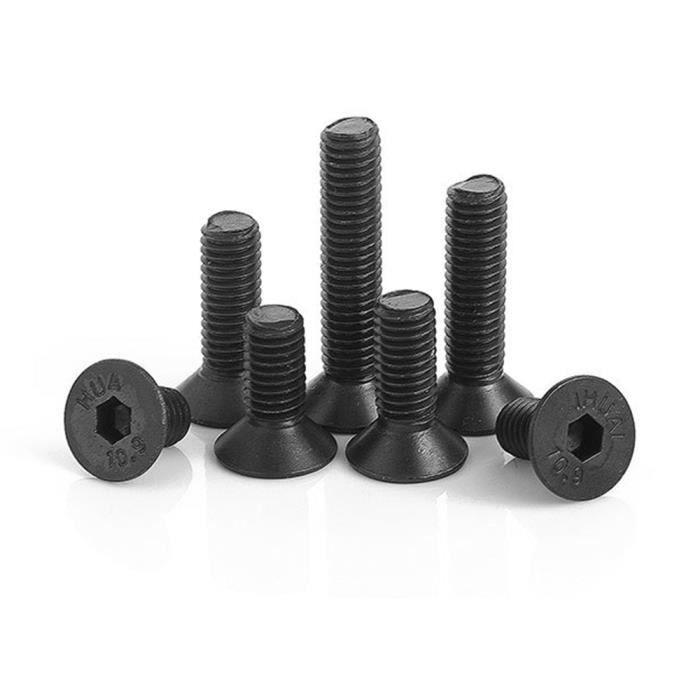 Black carbon steel-M3 x50pcs-6mm -vis à tête hexagonale M3 M2 M4 Mini, Micro noir, en acier ...