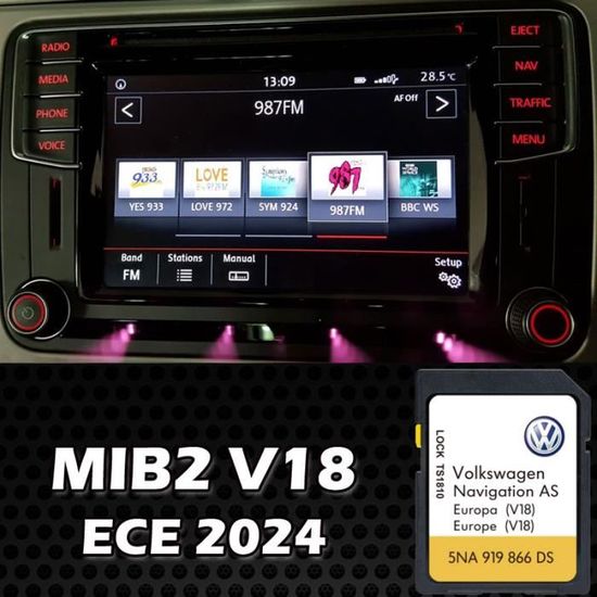 Carte SD Navigation GPS Europe - v18 ECE 2024 - compatible avec Volkswagen VW Discovery Media 2 ...