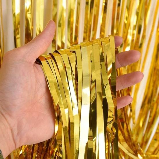 WOVTE 2 PCS Rideaux à Franges en clinquant métallique, Rideau de toile ...