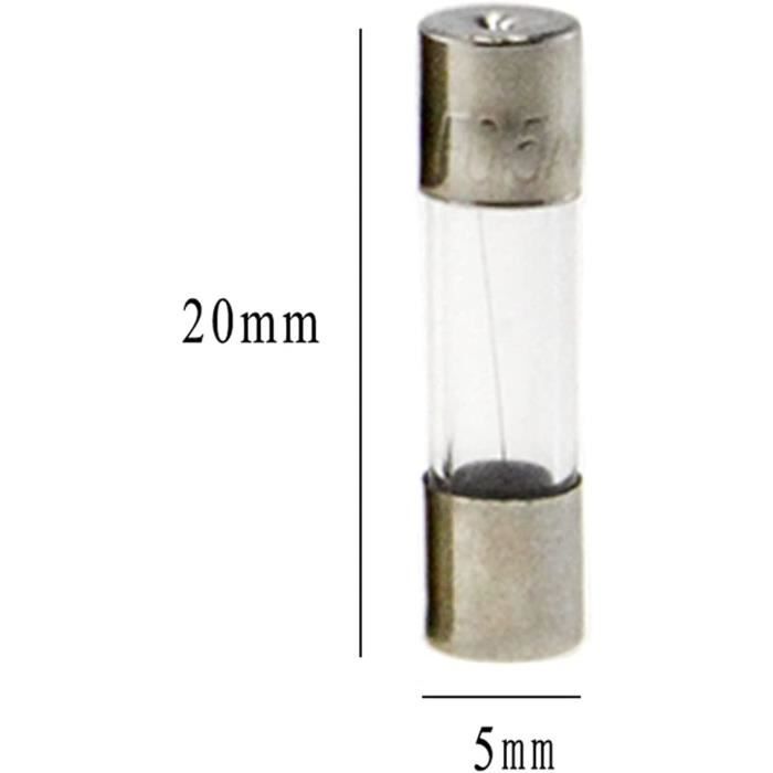Fusible 5x20mm 250V Fusibles à Fusion Rapide 0.1A 0.2A 0.5A 0.8A 1A 2A 2.5A 3A 4A 5A 6.3A 7A 8A ...