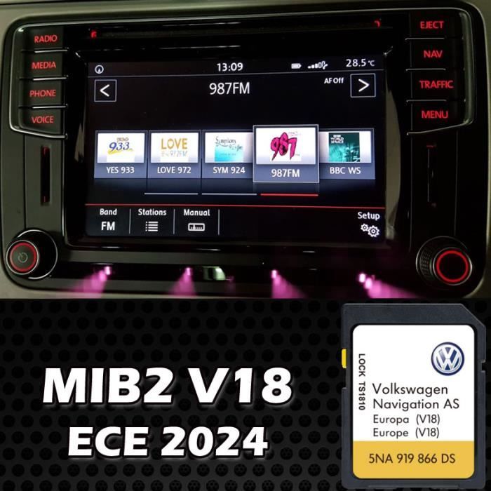 Carte SD Navigation GPS Europe - v18 ECE 2024 - compatible avec Volkswagen VW Discovery Media 2 ...