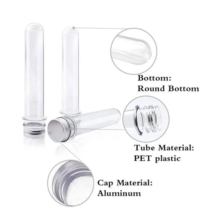 Vase - soliflore,Tubes à essai en plastique transparent avec bouchons à ...